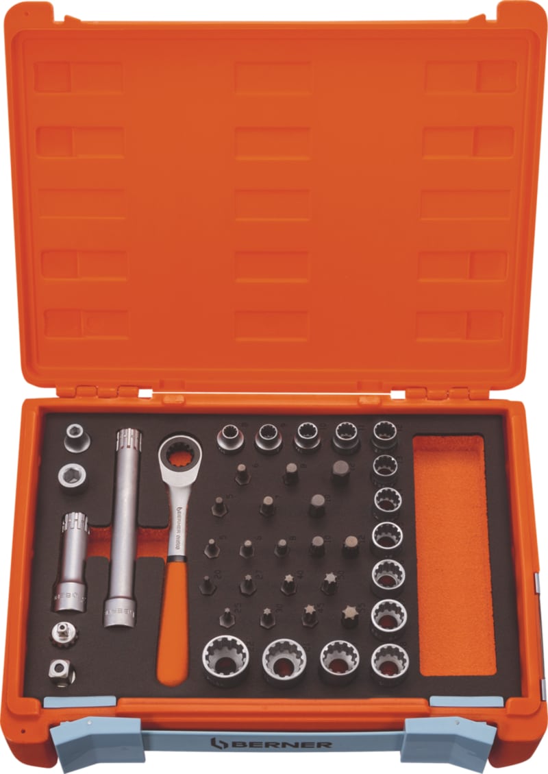 Coffret cliquet et douilles débouchants multi-empreintes Loop ratchet ...