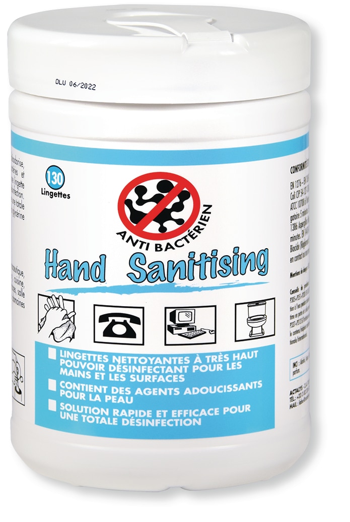 Lingettes désinfectantes mains et surfaces , 130 Pc., Pot | Berner®